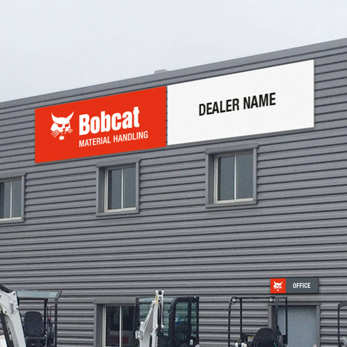 Building logo – Material Handling (debond panel) – Bobcat Dealer Signage