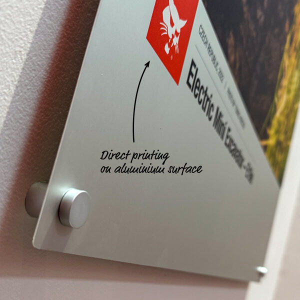 Aluminium poster – E10e electric mini excavator – Bobcat Dealer Signage